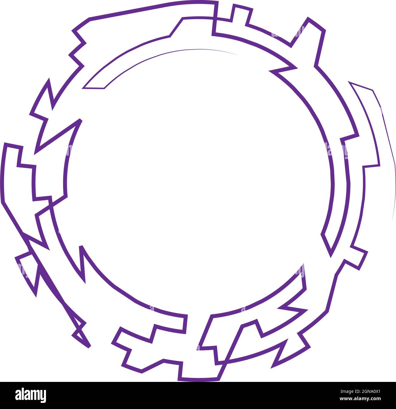 Geometric, random circular element. Abstract angular circle shape ...