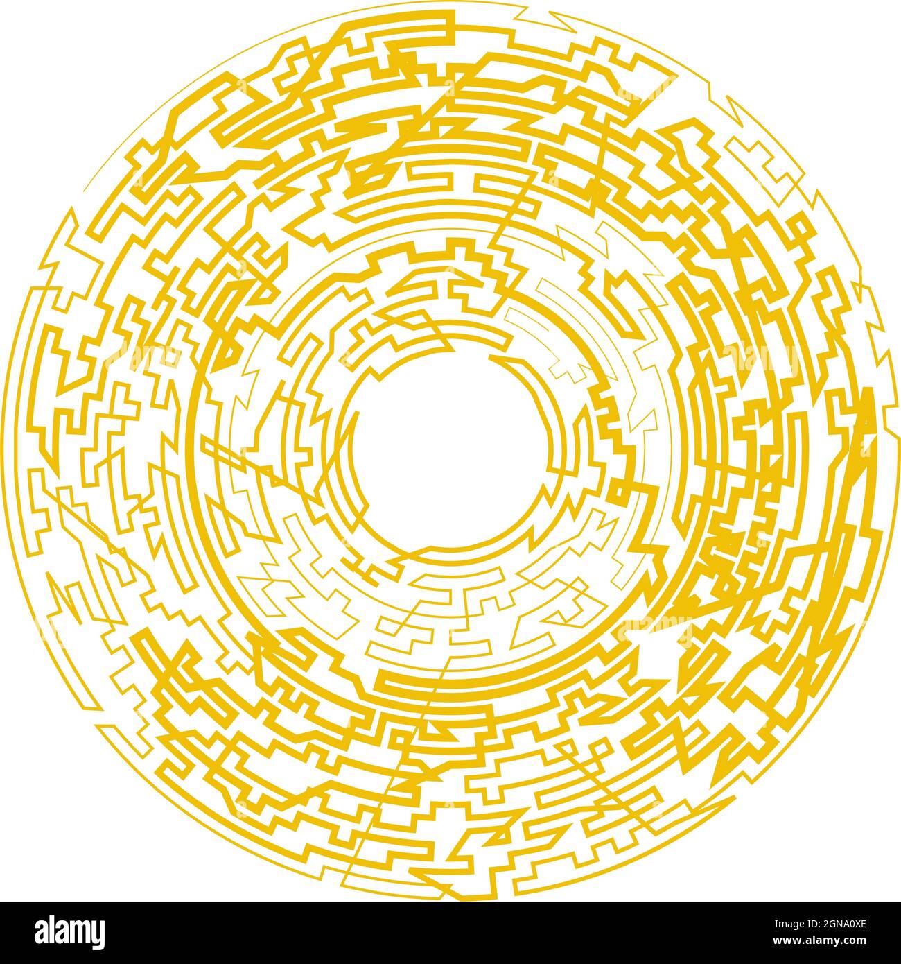 Geometric, random circular element. Abstract angular circle shape ...