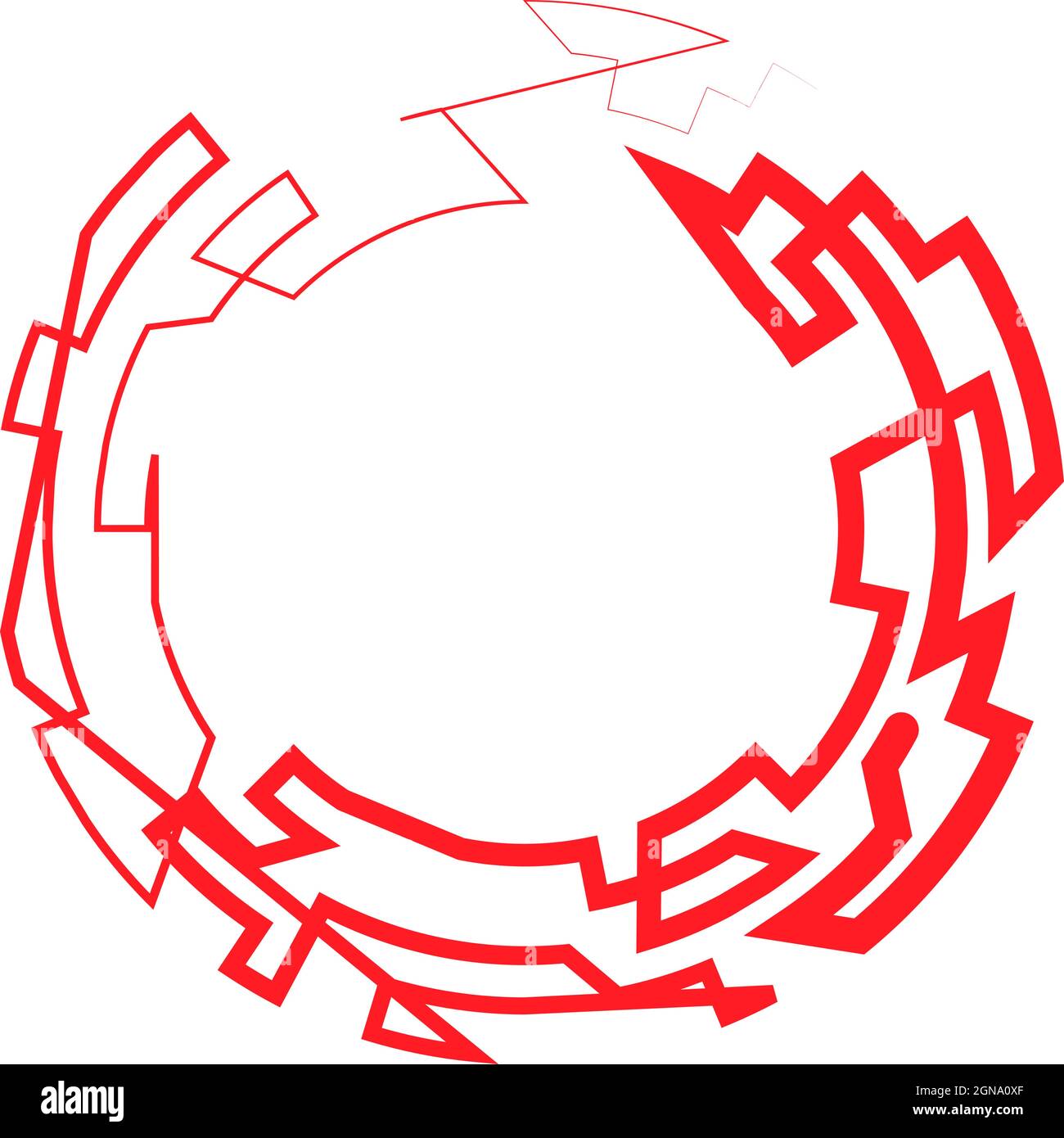 Geometric, random circular element. Abstract angular circle shape ...