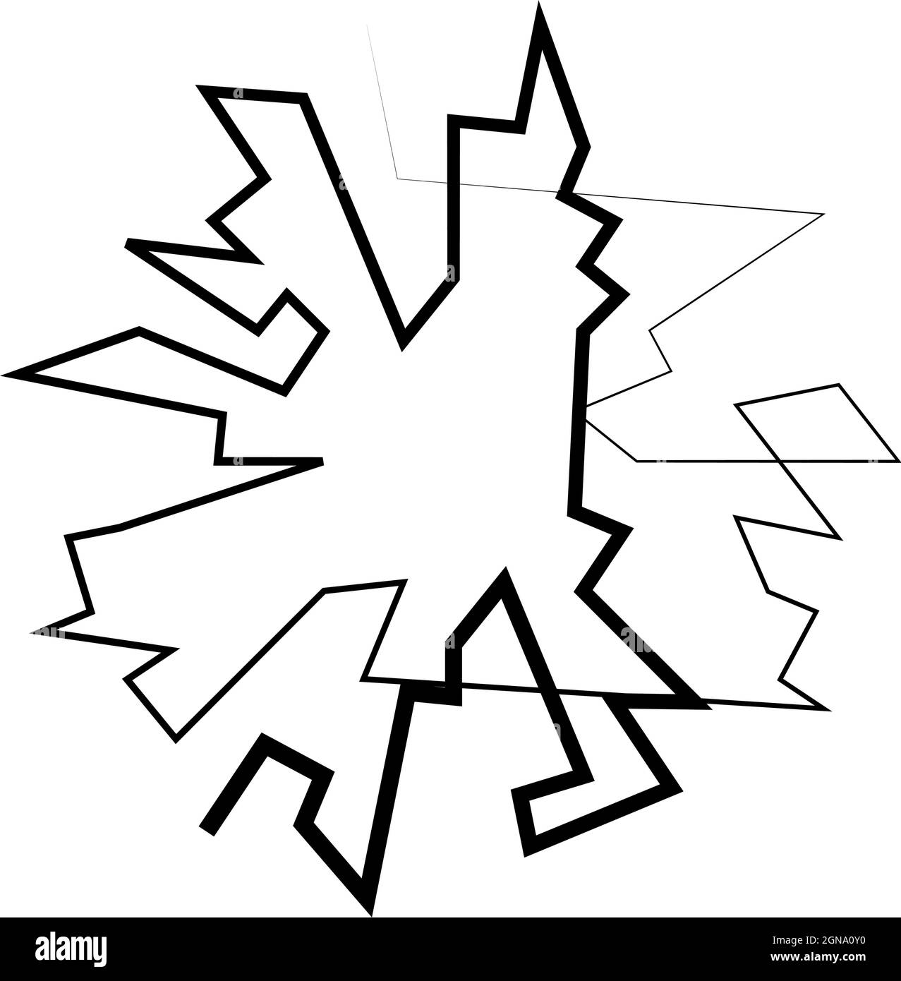 Geometric, random circular element. Abstract angular circle shape ...