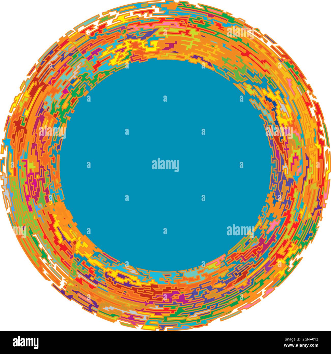 Geometric, random circular element. Abstract angular circle shape ...