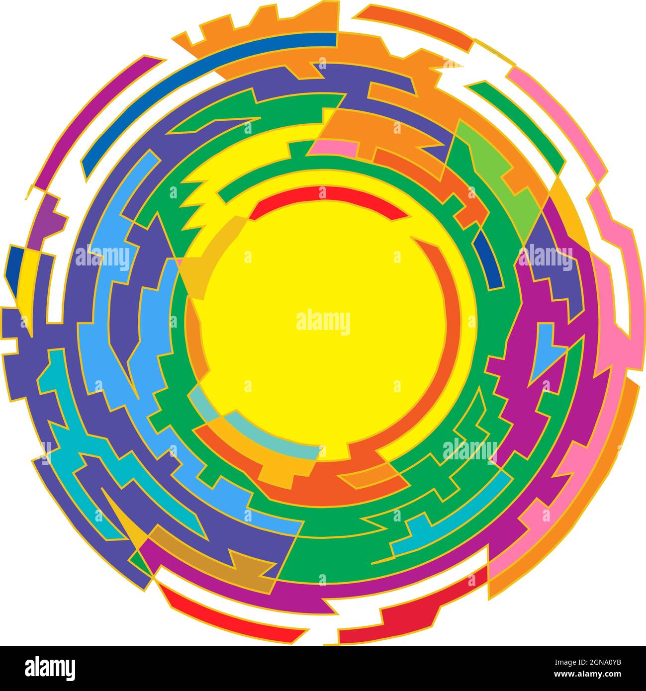 Geometric, random circular element. Abstract angular circle shape ...