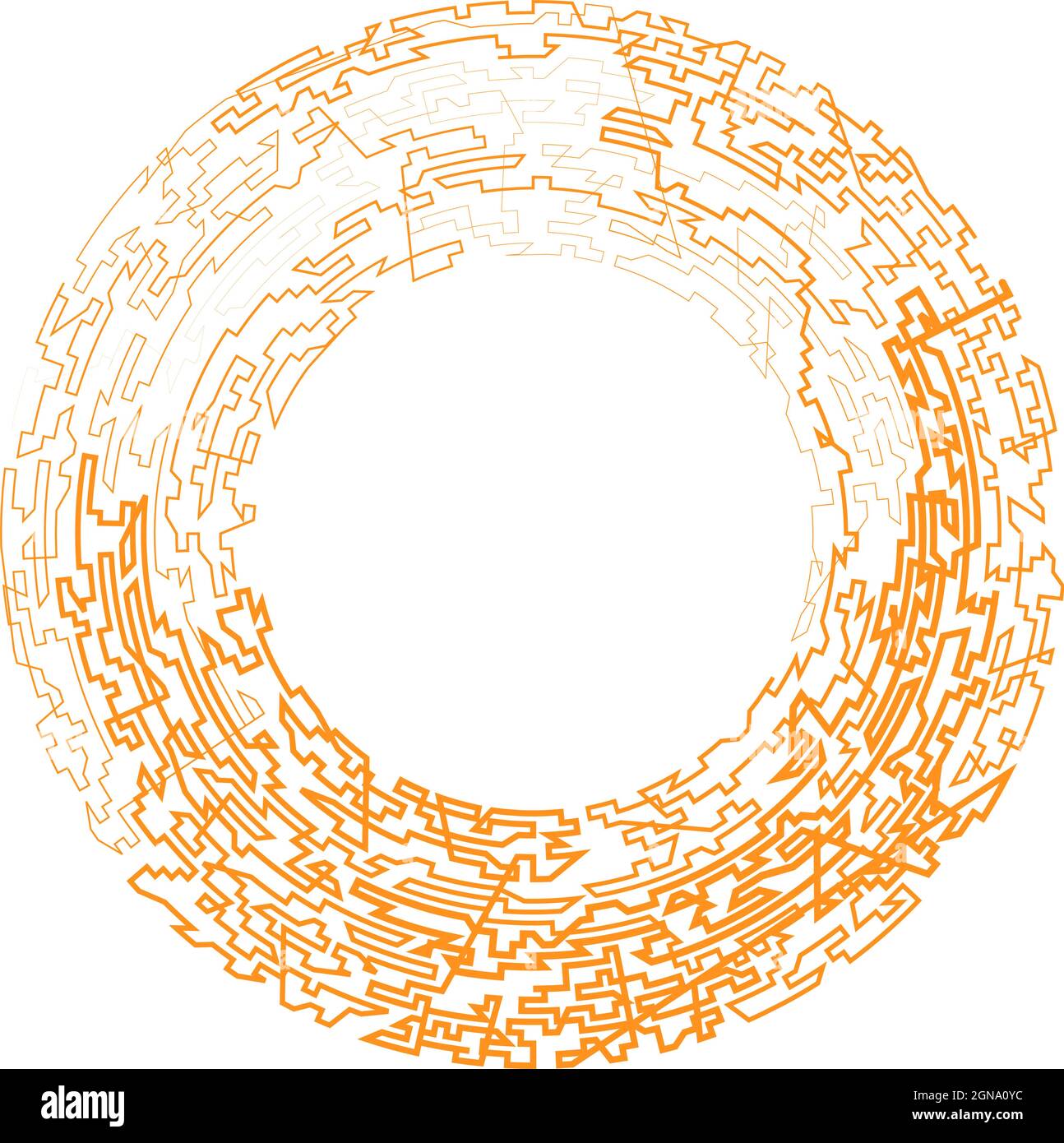 Geometric, random circular element. Abstract angular circle shape ...