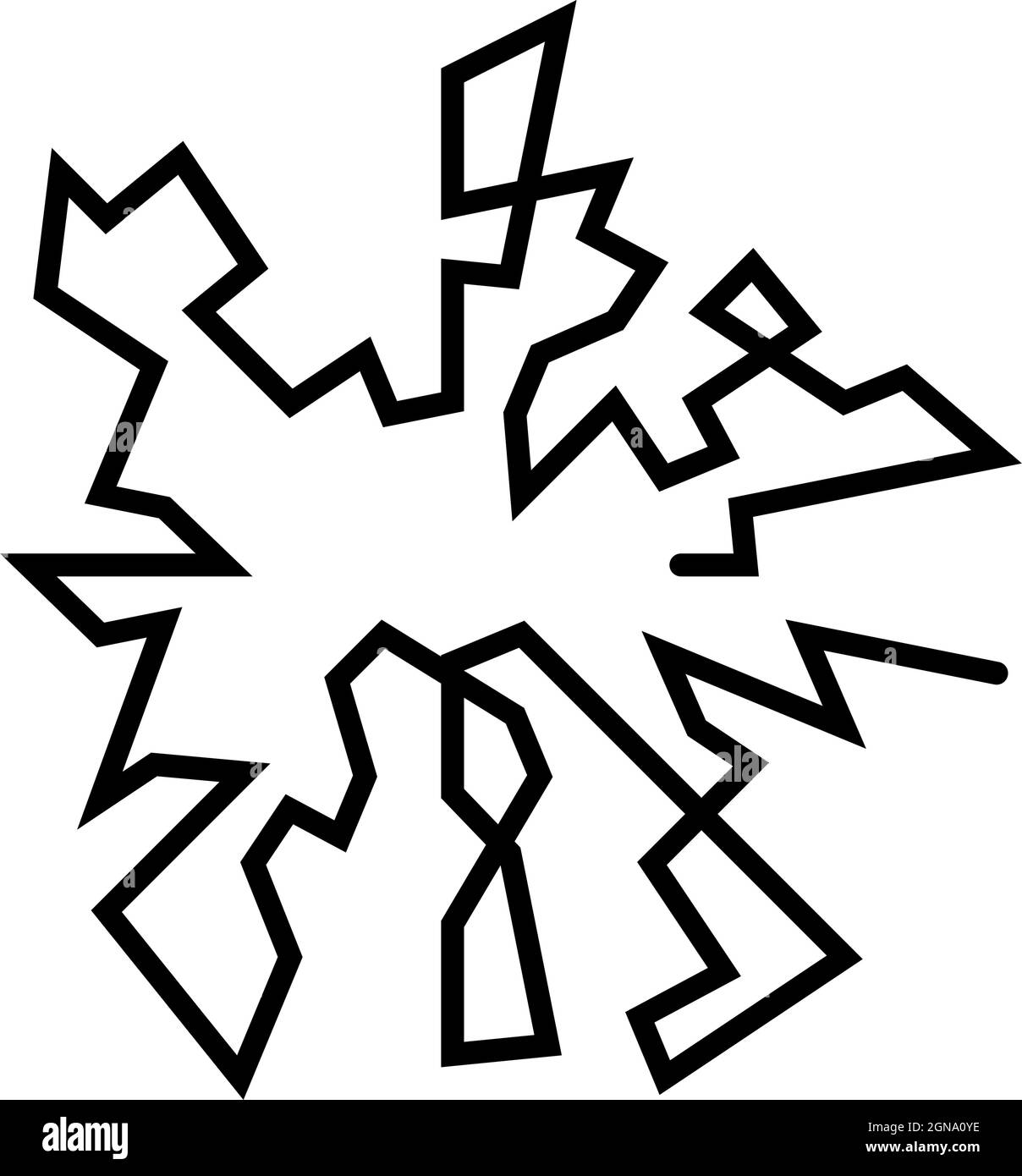 Geometric, random circular element. Abstract angular circle shape ...