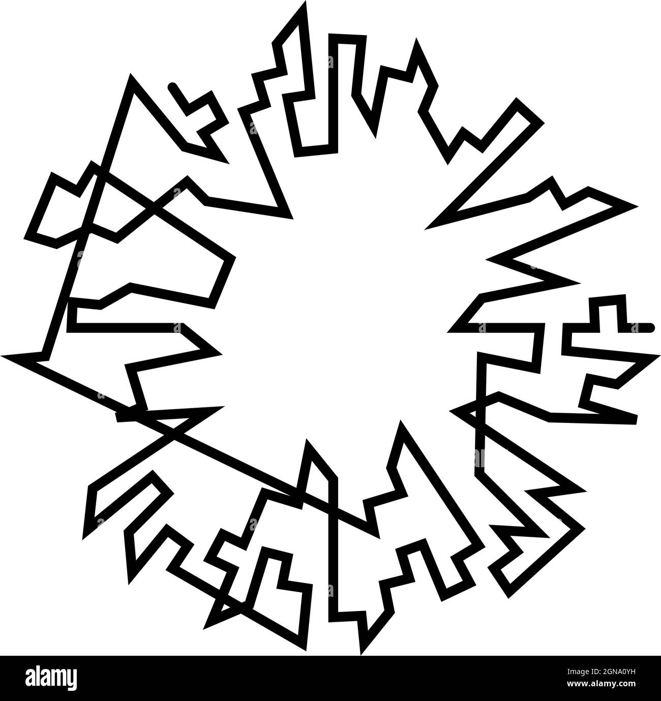 Geometric, random circular element. Abstract angular circle shape ...