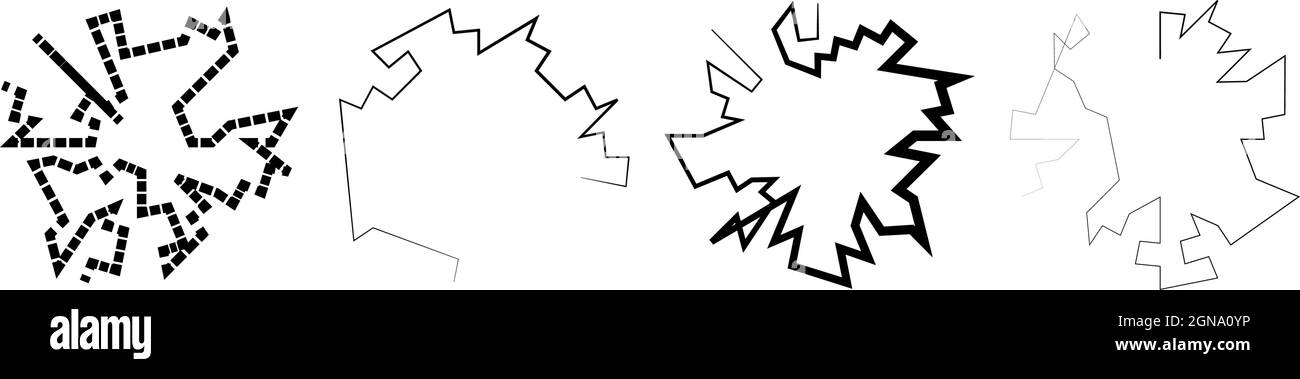 Geometric, random circular element. Abstract angular circle shape ...