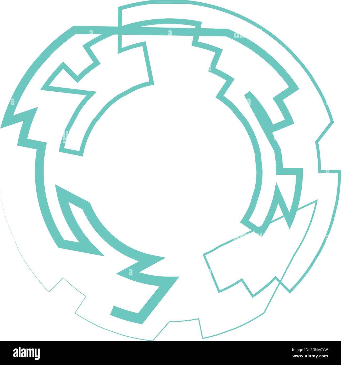 Geometric, random circular element. Abstract angular circle shape ...