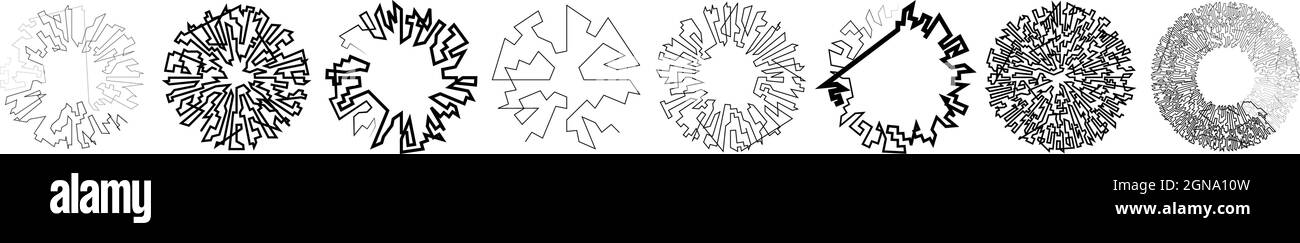 Geometric, random circular element. Abstract angular circle shape ...