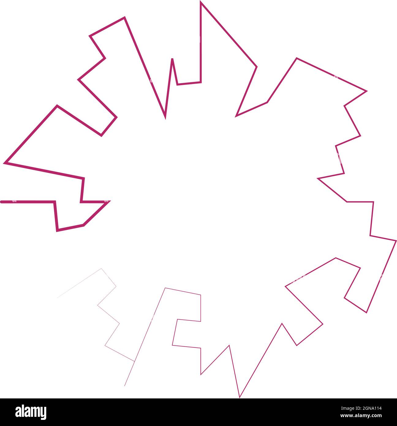 Geometric, random circular element. Abstract angular circle shape ...