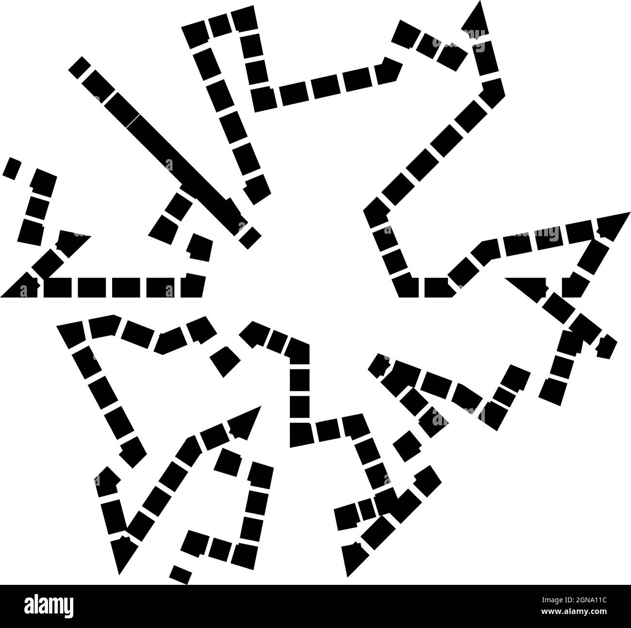 Geometric, random circular element. Abstract angular circle shape ...