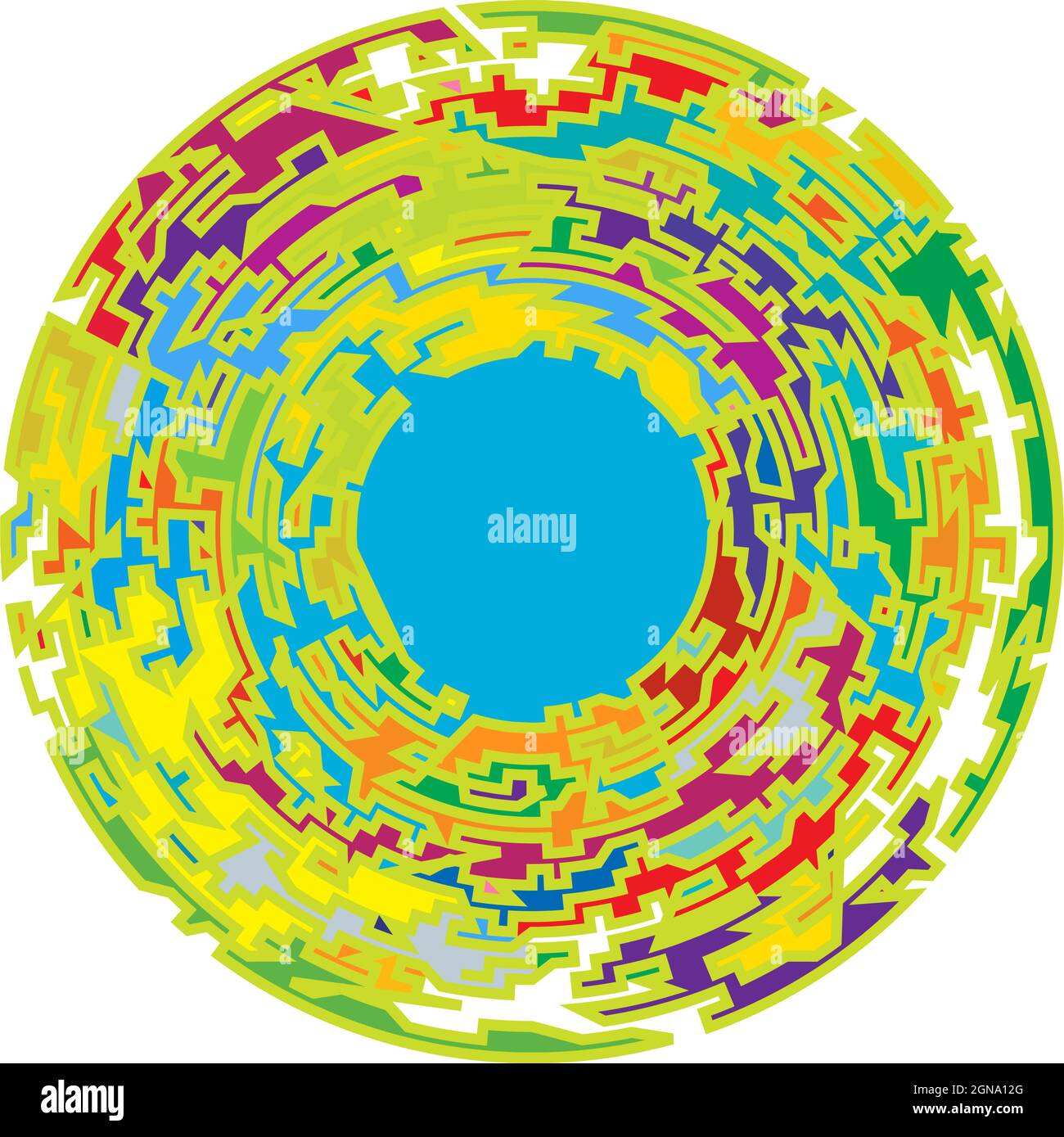 Geometric, random circular element. Abstract angular circle shape ...