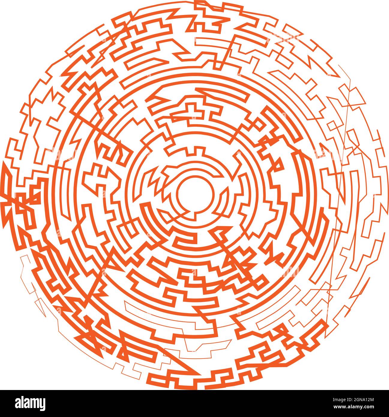 Geometric, random circular element. Abstract angular circle shape ...