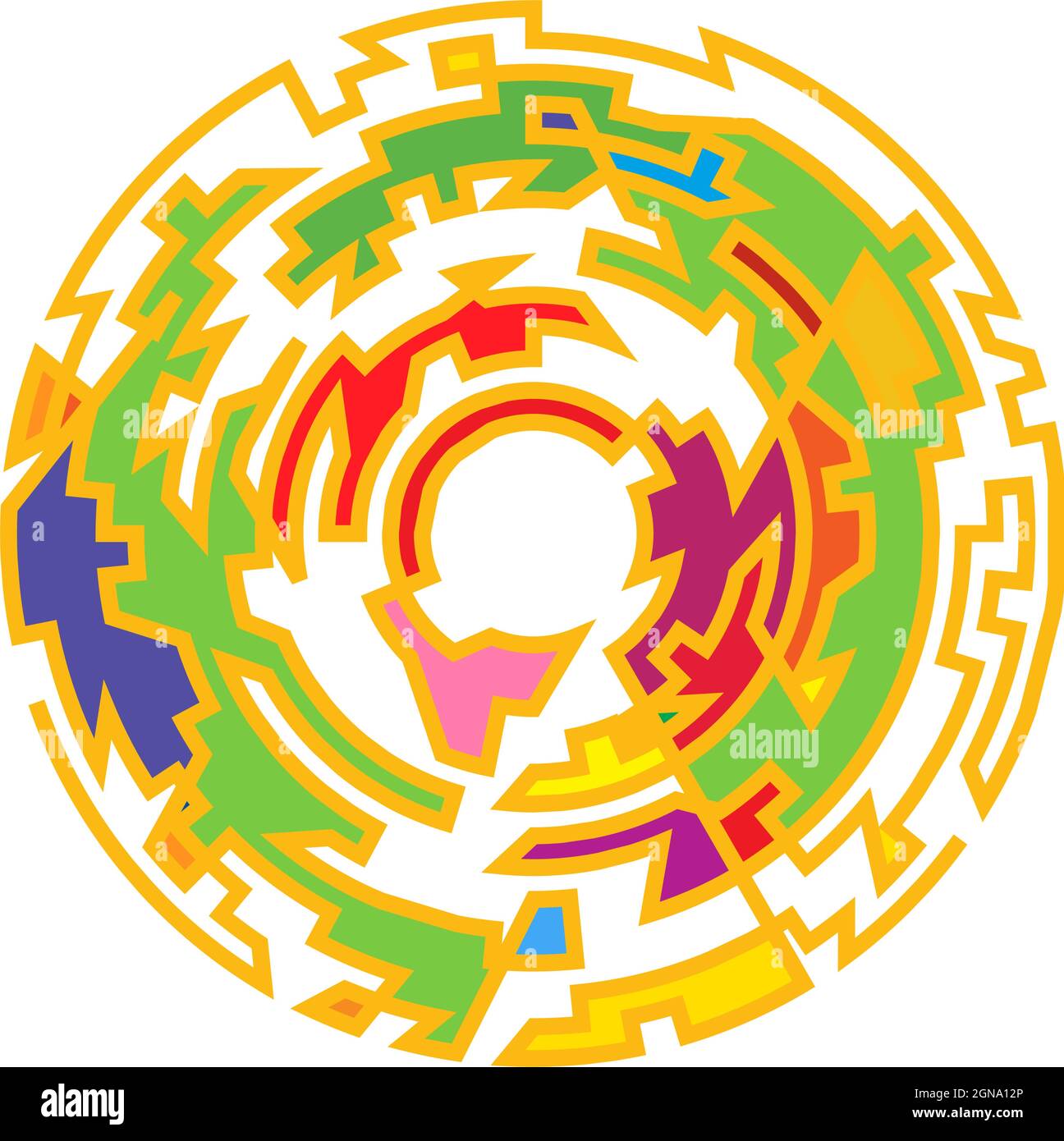 Geometric, random circular element. Abstract angular circle shape ...