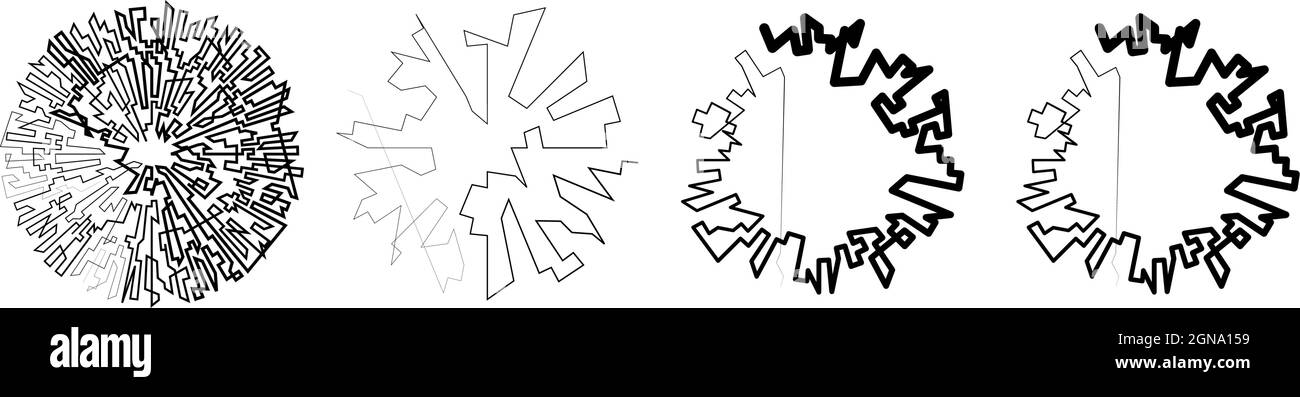 Geometric, random circular element. Abstract angular circle shape ...