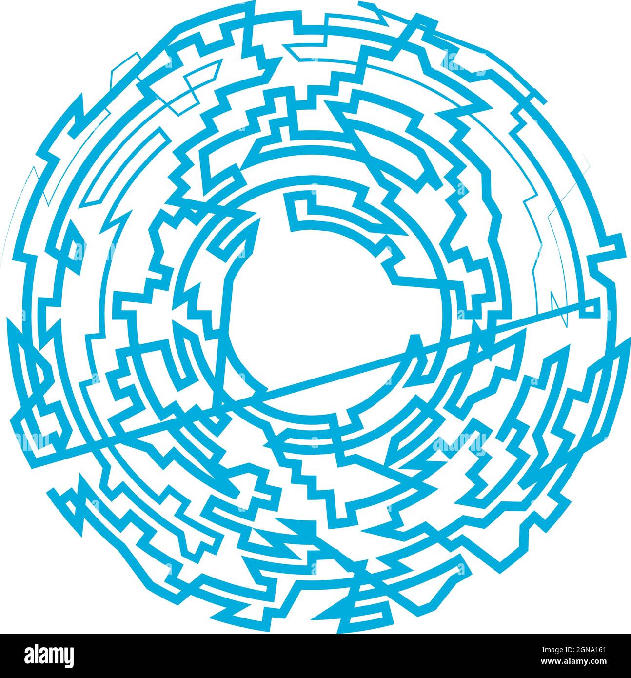 Geometric, random circular element. Abstract angular circle shape ...
