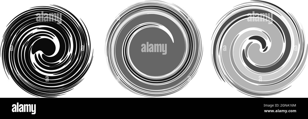 Whirl, swirl, twirl spiral set. Rotation effect lines. Whirlpool ...