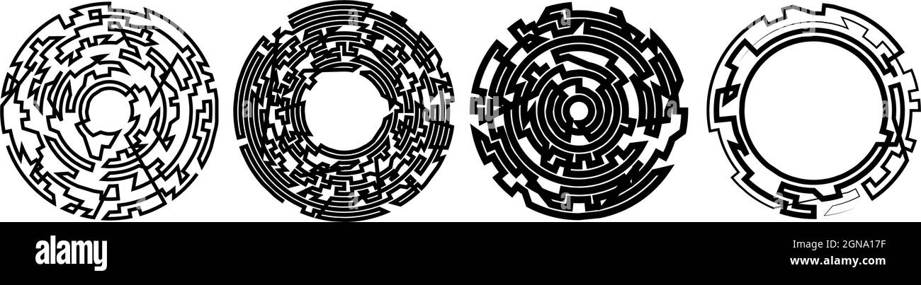 Geometric, random circular element. Abstract angular circle shape ...