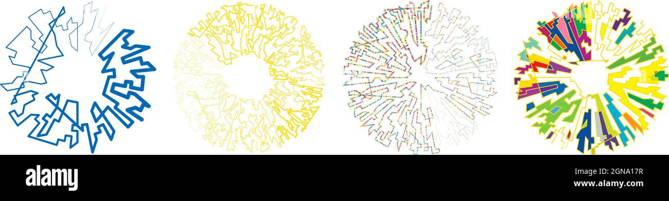 Geometric, random circular element. Abstract angular circle shape ...