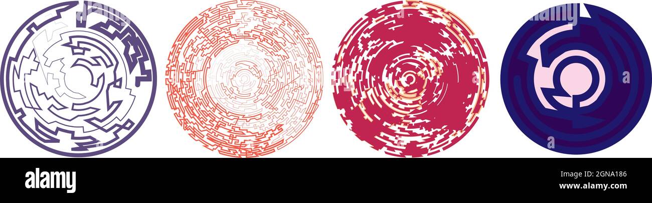 Geometric, random circular element. Abstract angular circle shape ...