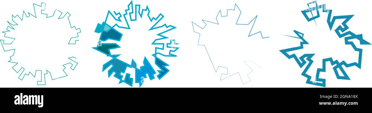 Geometric, random circular element. Abstract angular circle shape ...