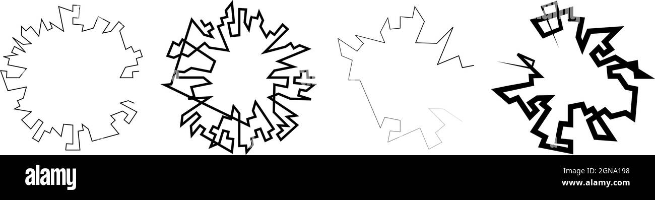 Geometric, random circular element. Abstract angular circle shape ...