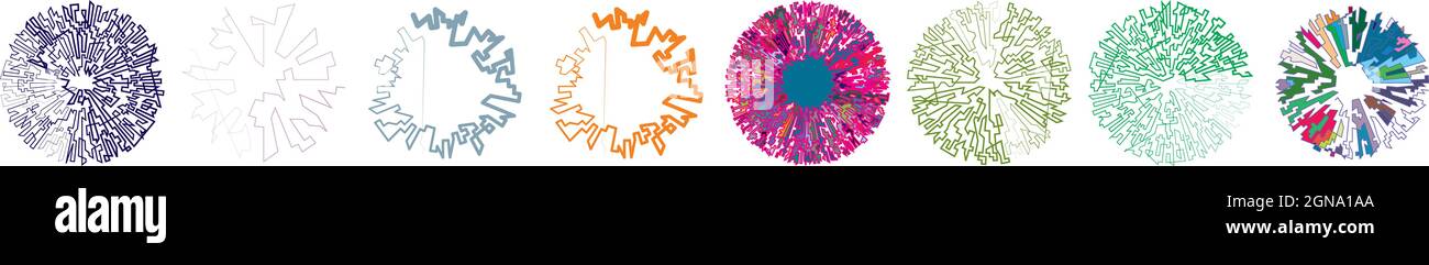 Geometric, random circular element. Abstract angular circle shape ...