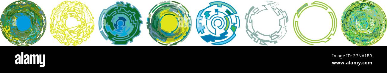 Geometric, random circular element. Abstract angular circle shape ...