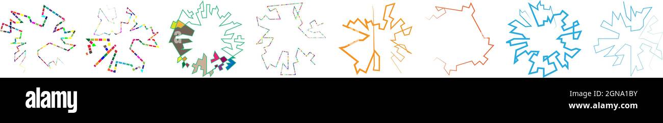 Geometric, random circular element. Abstract angular circle shape ...