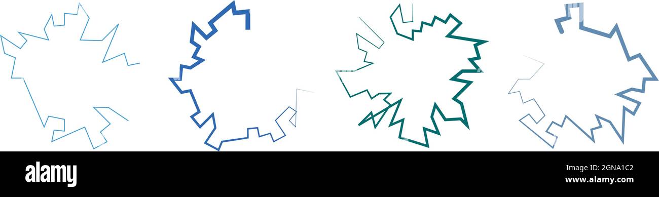 Geometric, random circular element. Abstract angular circle shape ...