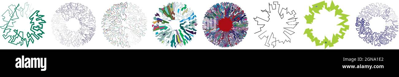 Geometric Random Circular Element Abstract Angular Circle Shape Stock Vector Illustration