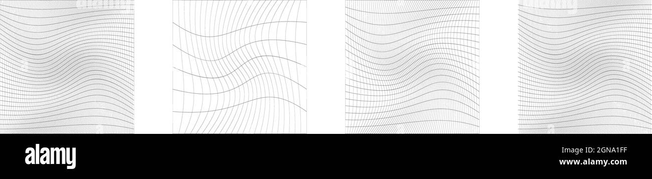 Grid, mesh, grating, trellis, wireframe with distortion, deformation ...