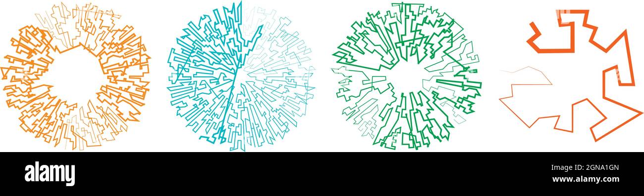 Geometric, random circular element. Abstract angular circle shape ...