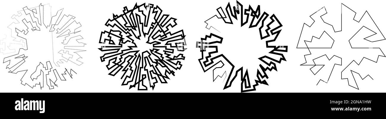 Geometric, random circular element. Abstract angular circle shape ...