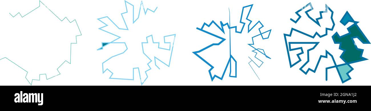 Geometric, random circular element. Abstract angular circle shape ...