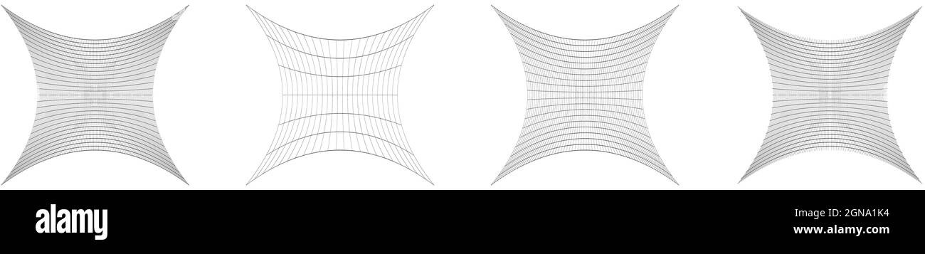 Grid, mesh, grating, trellis, wireframe with distortion, deformation ...