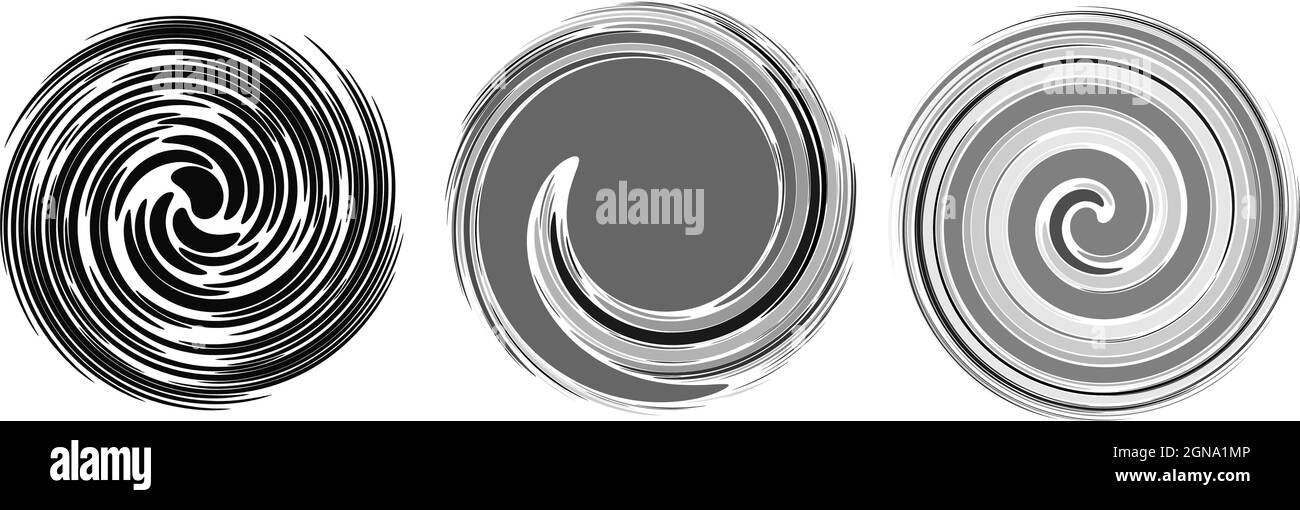 Whirl, swirl, twirl spiral set. Rotation effect lines. Whirlpool ...