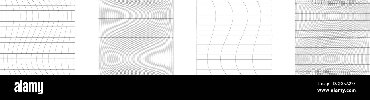 Grid, mesh, grating, trellis, wireframe with distortion, deformation ...