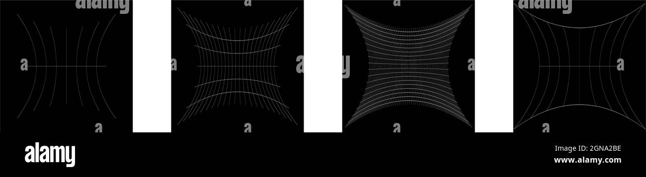 Grid, mesh, grating, trellis, wireframe with distortion, deformation ...