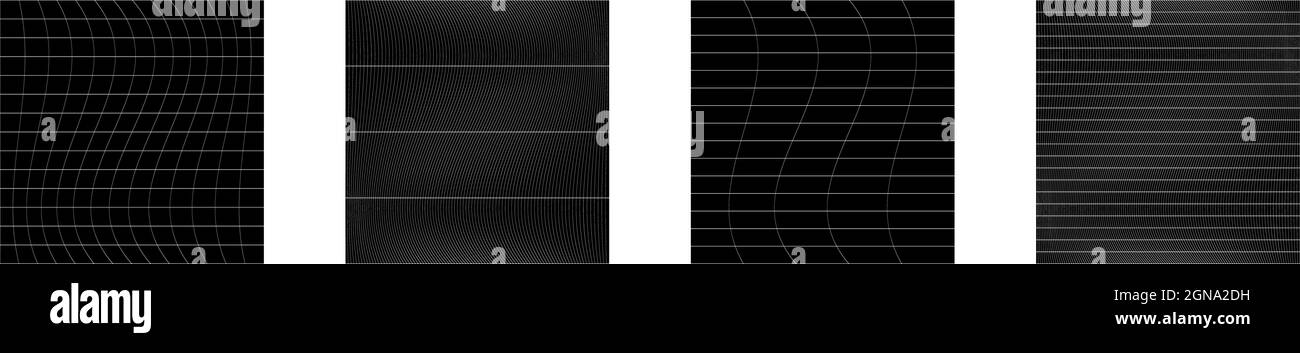 Grid, mesh, grating, trellis, wireframe with distortion, deformation ...