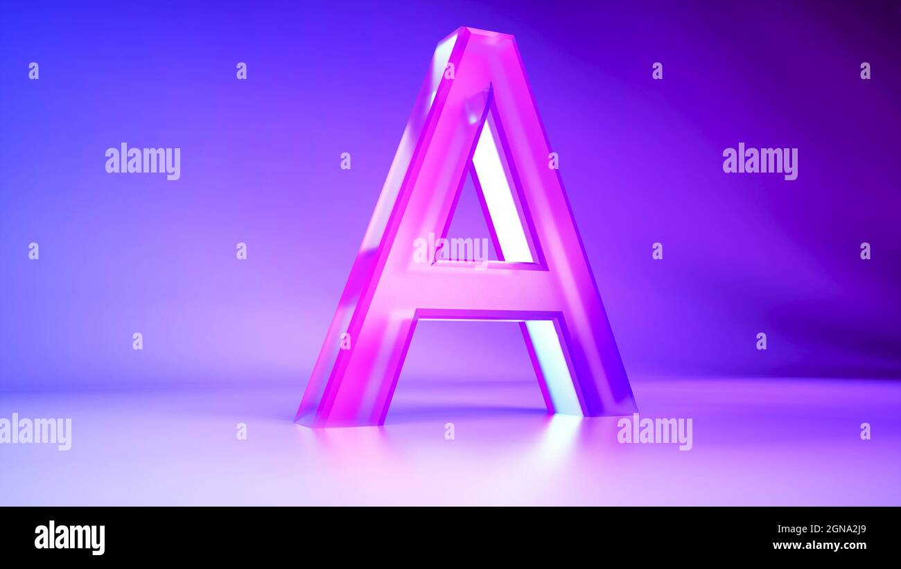 3d rendering effect english letters a Stock Photo - Alamy