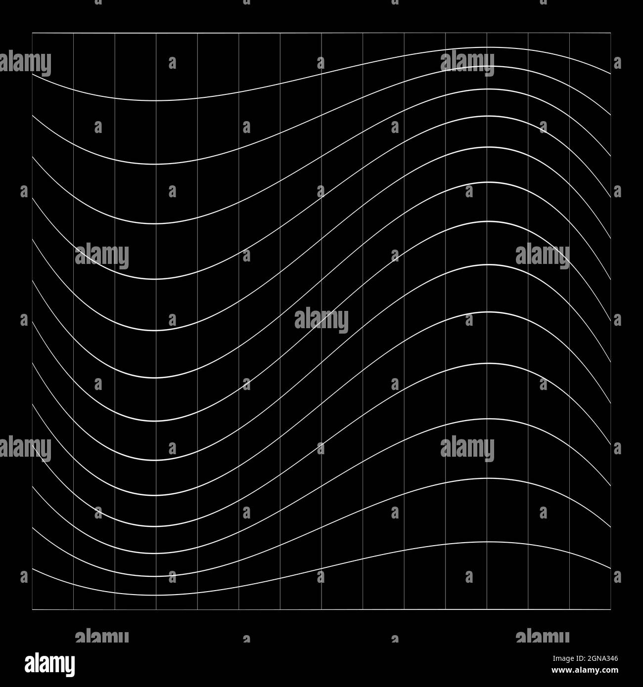 Grid, mesh, grating, trellis, wireframe with distortion, deformation effect. Warp, tweak distort ...