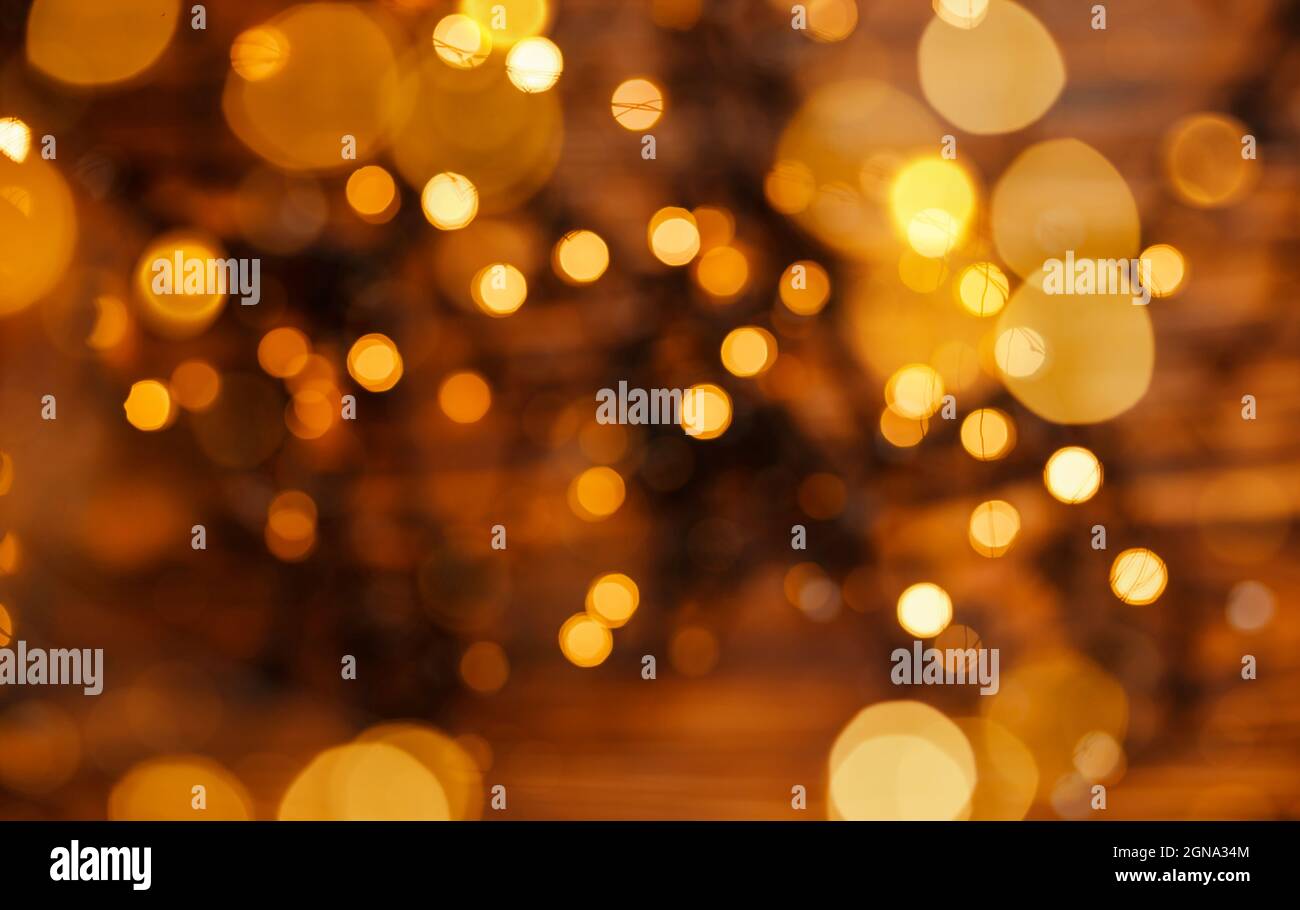 Beautiful shiny Christmas lights. Glowing magic bokeh. Vacation Stock Photo - Alamy