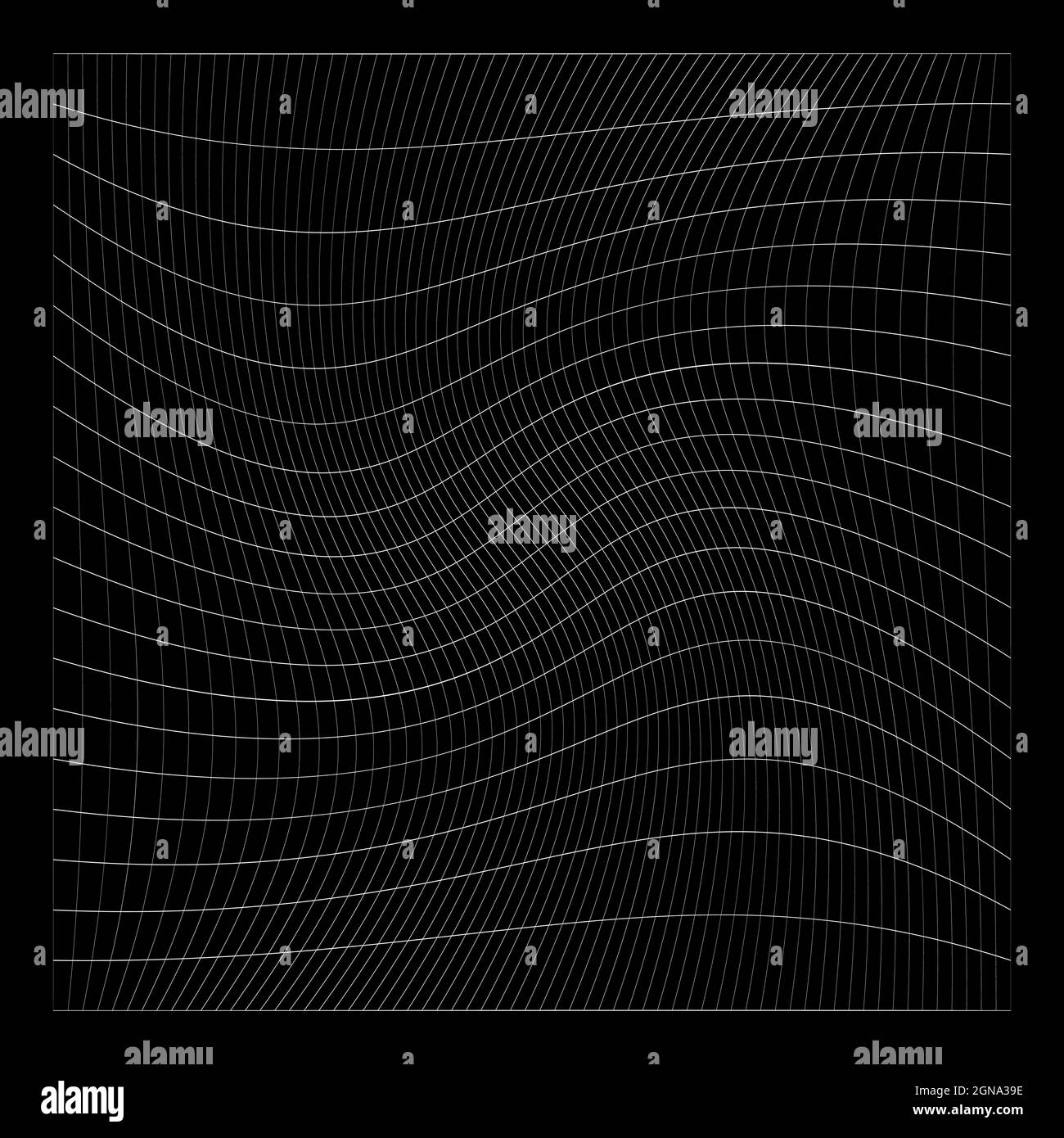 Grid, mesh, grating, trellis, wireframe with distortion, deformation effect. Warp, tweak distort ...