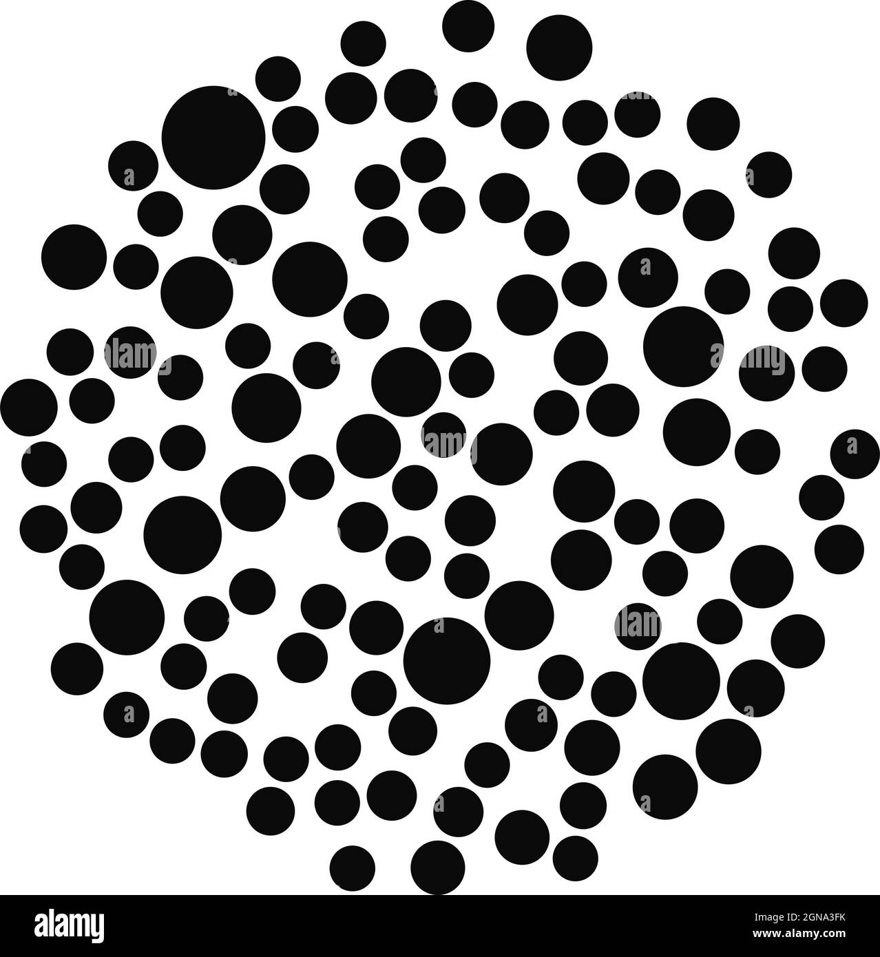 Random dots, circles. Pointillist, pointillism halftone, screentone ...