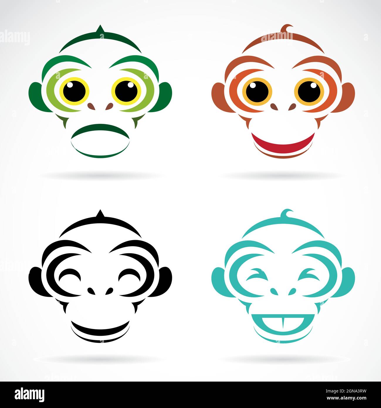 Vector image of an monkey on white background. Easy editable layered ...