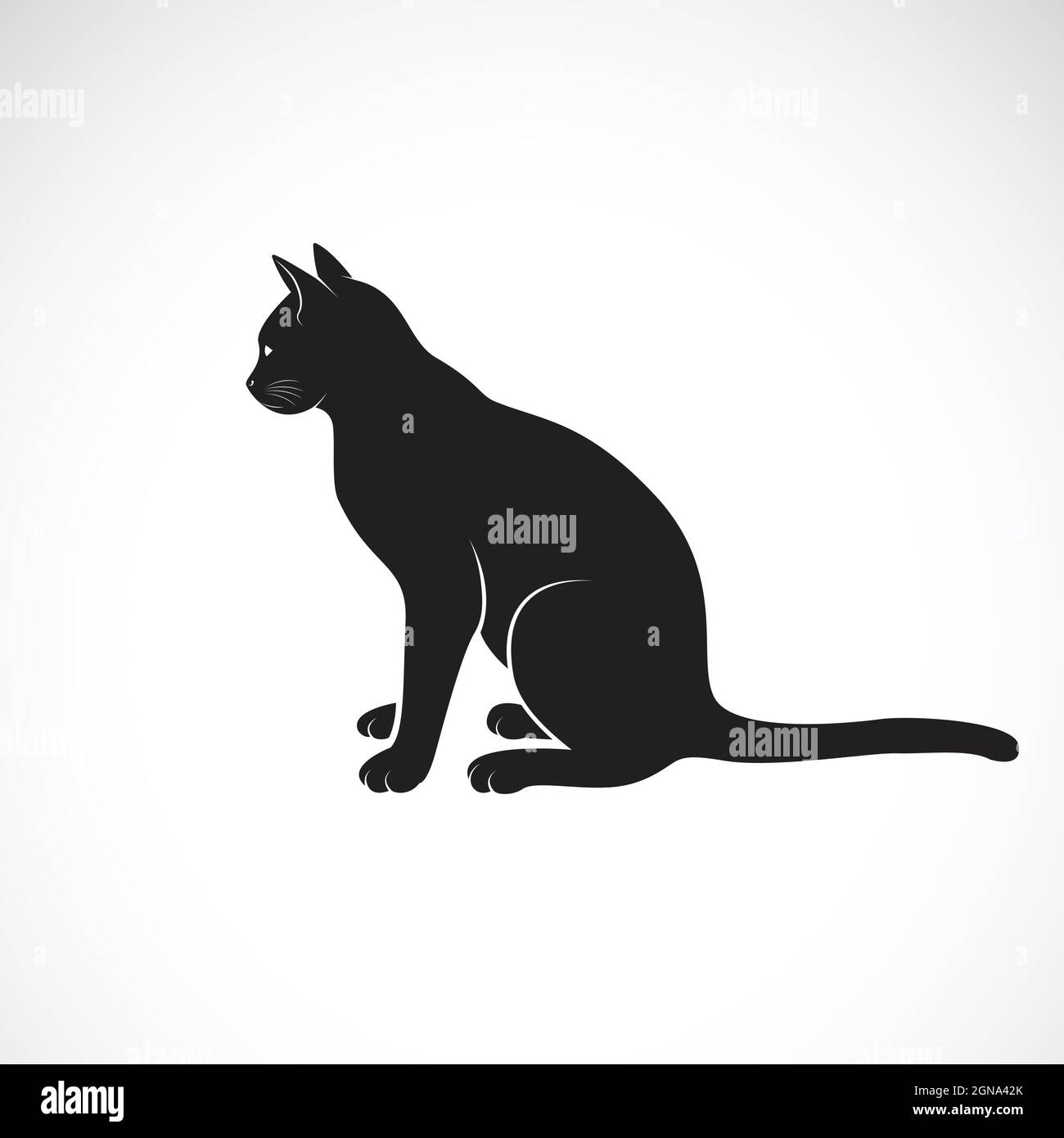 Vector of sitting cat on a white background. Pet. Animals. Cats logo or icon. Easy editable ...