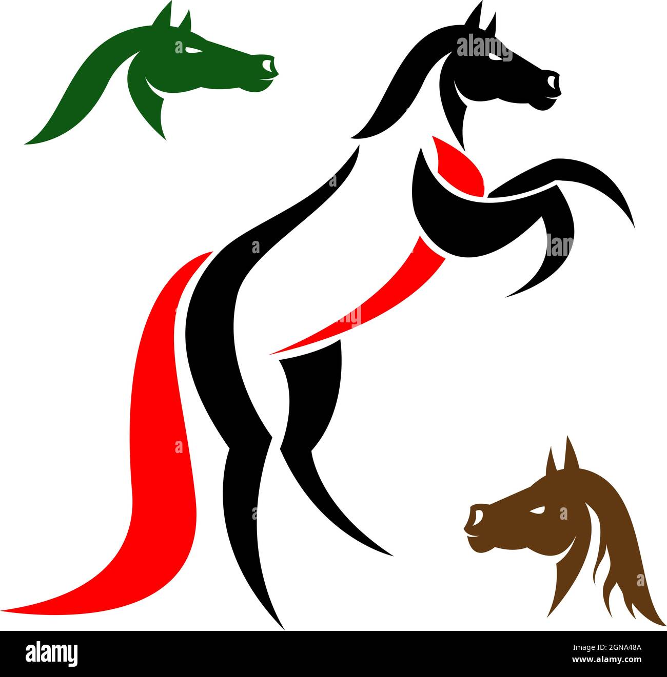 Vector image of a horse on white background. Easy editable layered ...