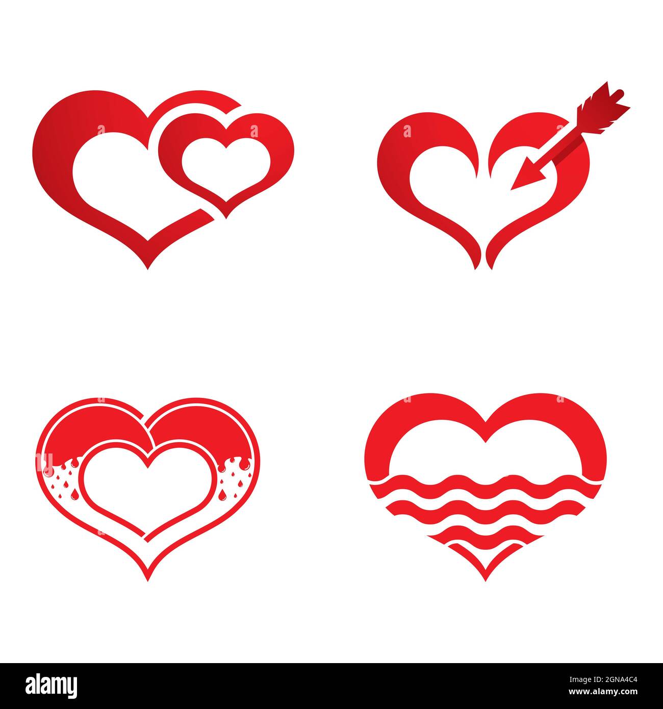Love logo vector template icon set design Stock Photo - Alamy