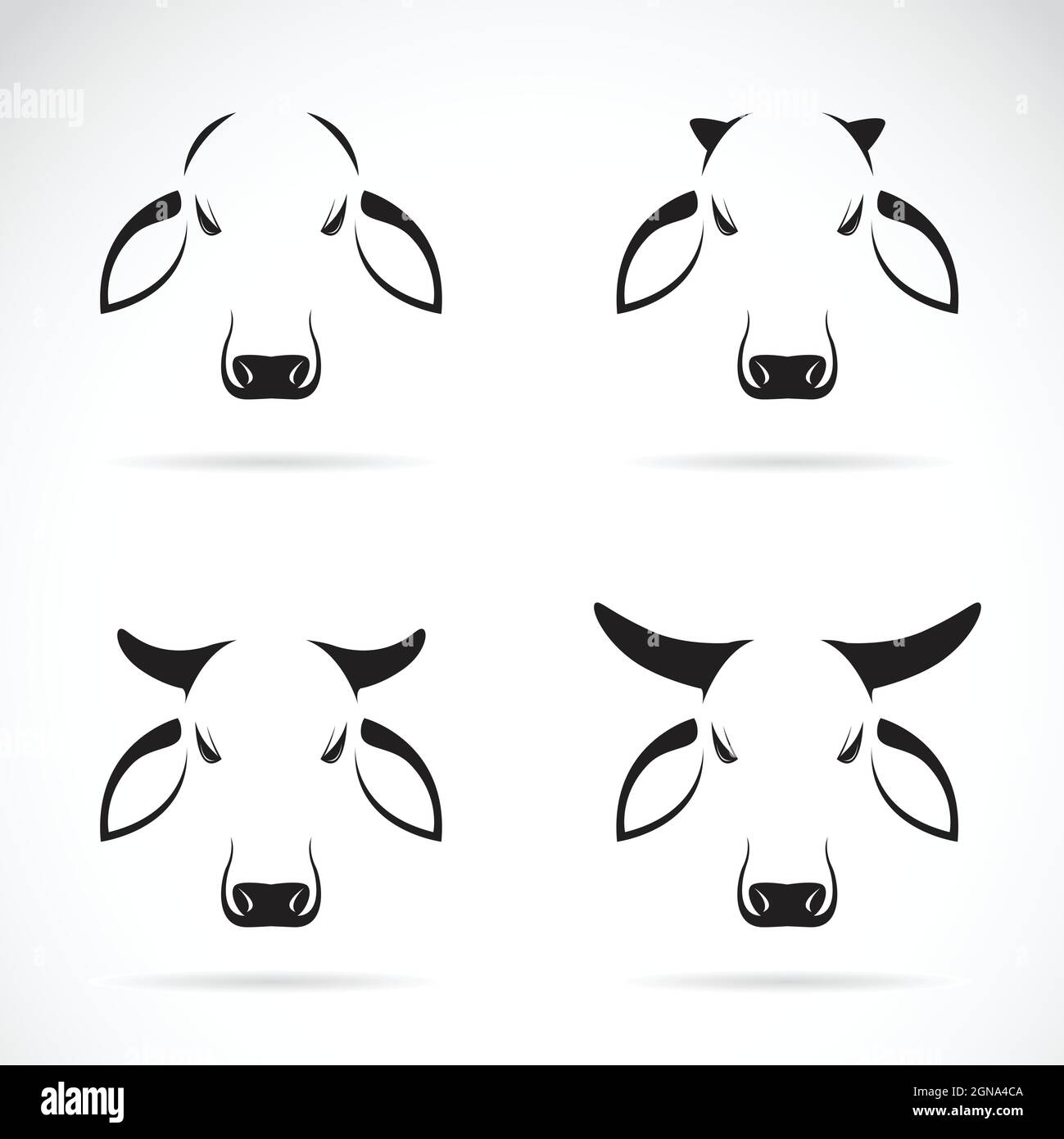 Vector group of cow on white background. Easy editable layered vector ...
