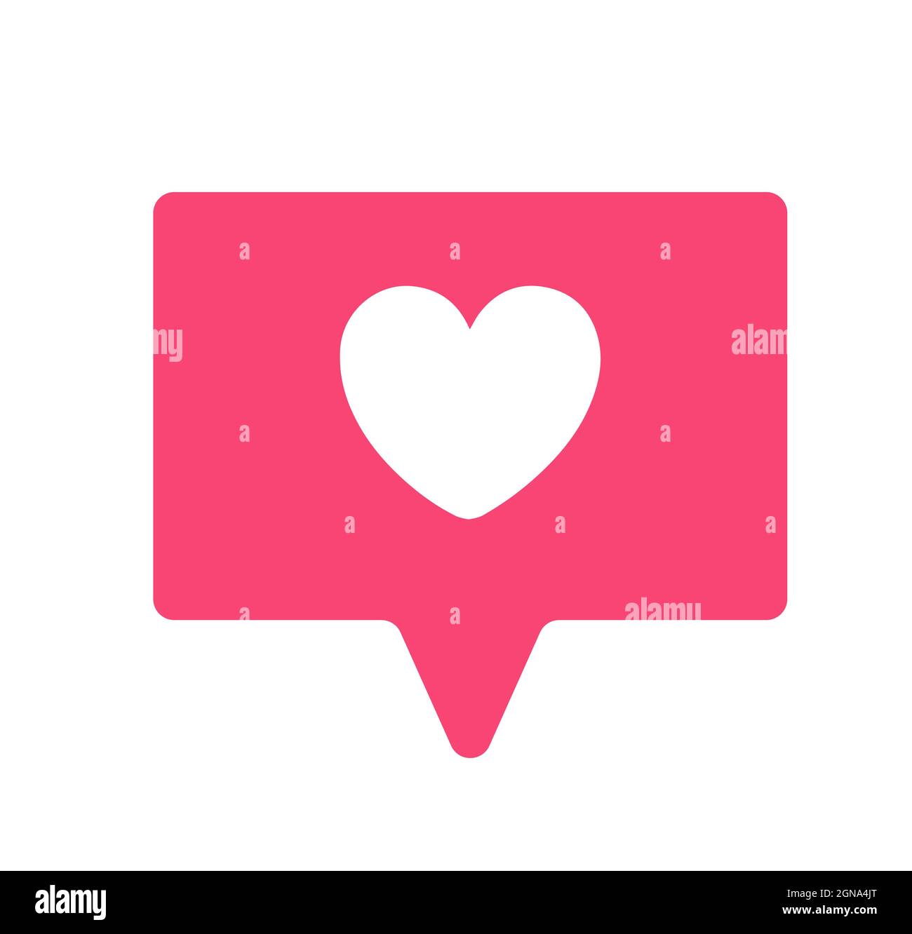 Heart Shape message icon isolated on white background, like icon Stock ...